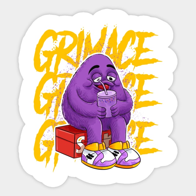 Grimace Fan Art Grimace Mcdonalds Fast Food Purple Sticker Teepublic